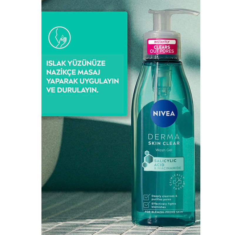 Nivea Derma Skin Clear Yüz Temizleme Jeli 150 ml | Dermoeczanem.com