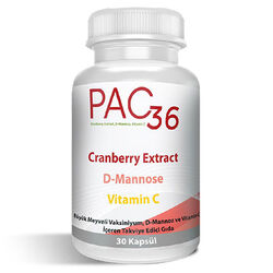 Pac 36 Cranberry Extract D-mannoz ve Vitamin C 30 Kapsül | Dermoeczanem.com